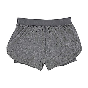 Reebok Womens Cardio Running Athletic Workout Shorts, Grey, Medium