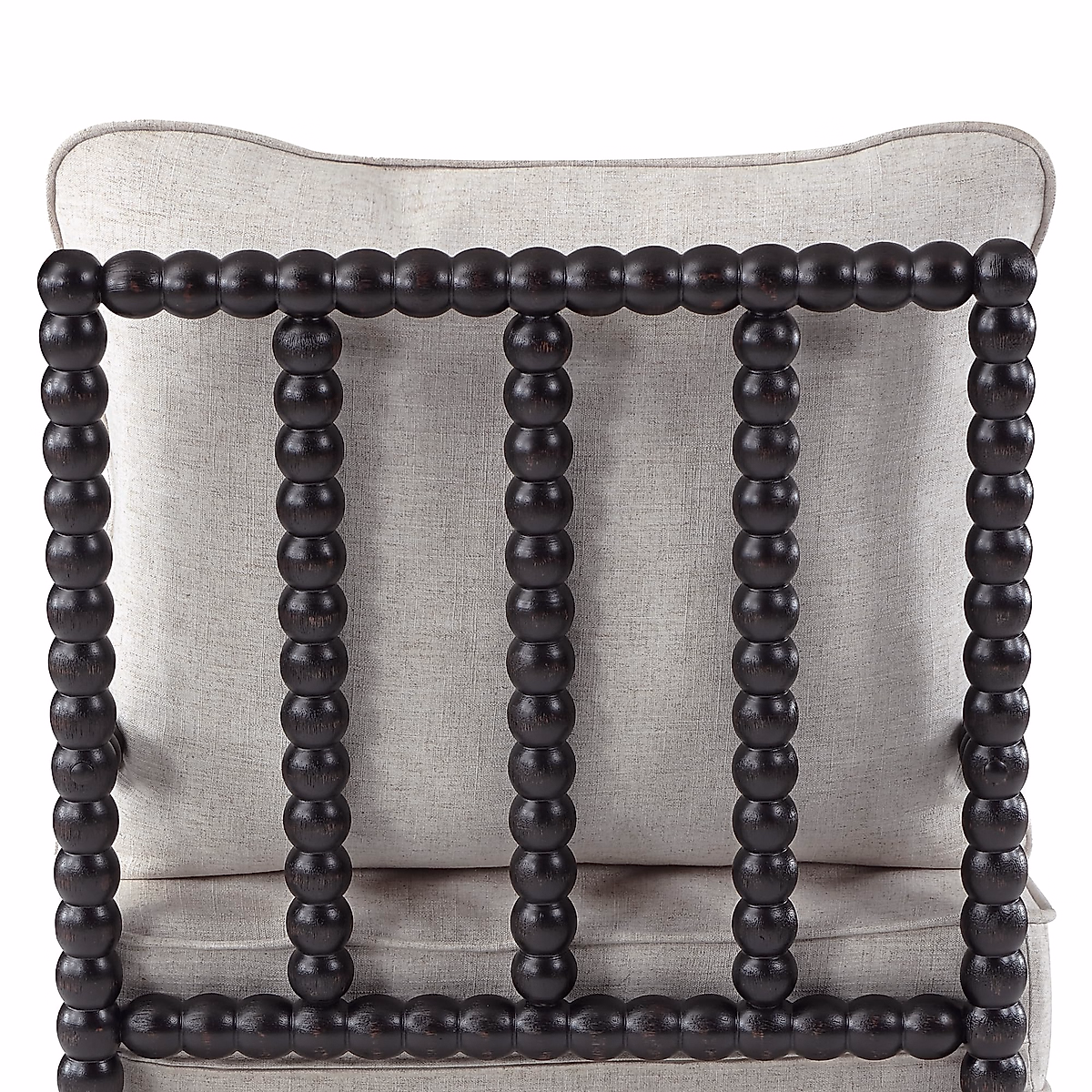 DUHOME Linen Fabric Spindle Accent Chair with Wood Frame,Bobbin Chair with High Resilience Spring Cushion and Armrest Pads, Leisure Armchair for Living Room Bedroom Farmhouse Home Office Belcony