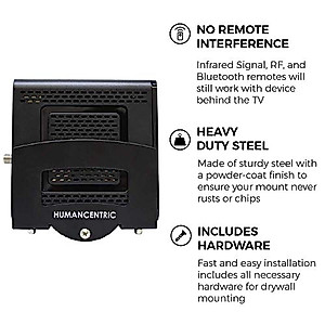 HumanCentric Cable Box Mount and Modem Mount | Adjustable Wall Mount for Small and Wide Devices Like Cable Boxes, Modems, DVD Players, Streaming Media Devices | Patented