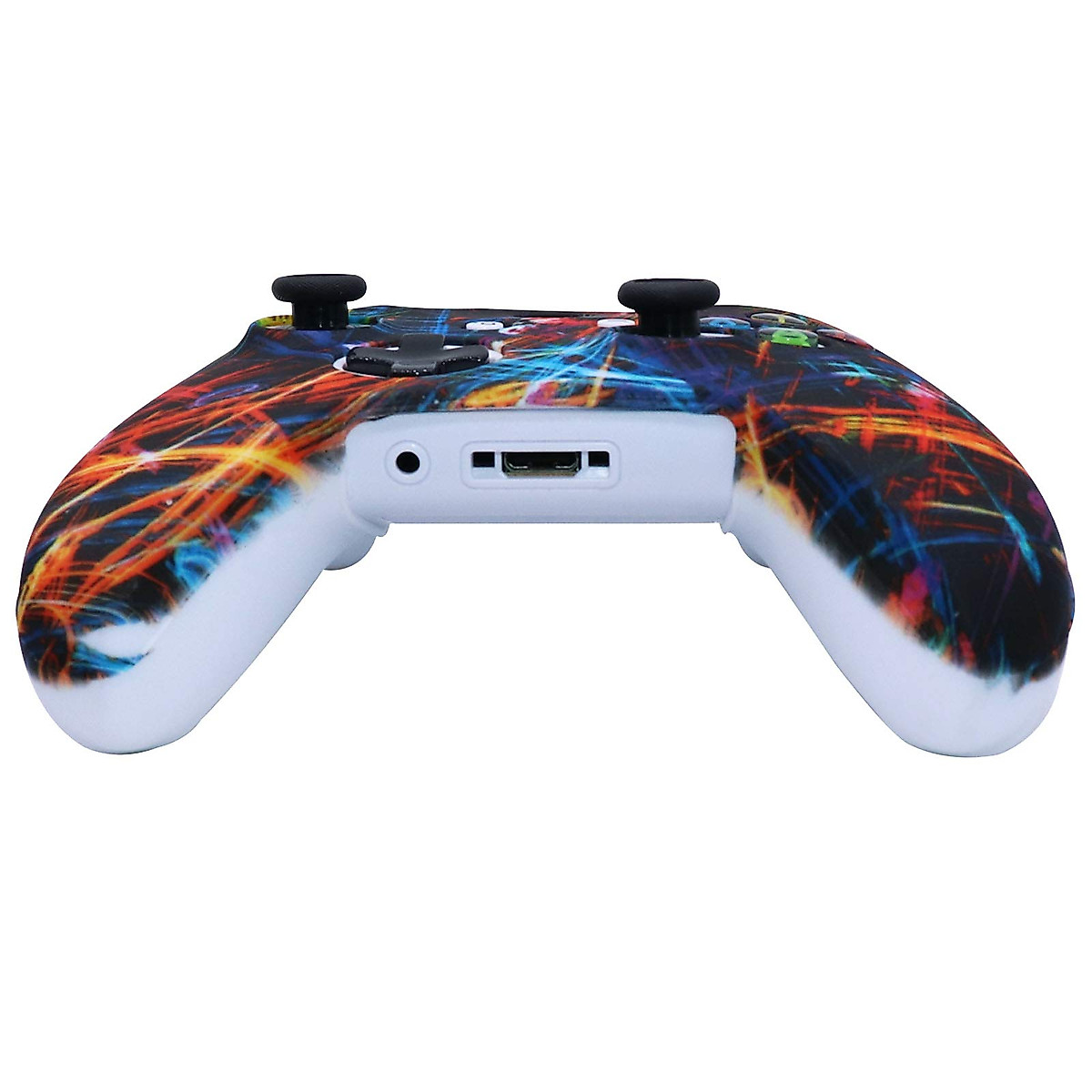 RALAN Controller Skin for Xbox One, Anti-Slip Silicone Controller Cover Protector Case Compatible for Xbox 1 Wireless/Wired Gamepad Joystick with 4 Thumb Grips Caps and Black Pro Thumb Grip x 8