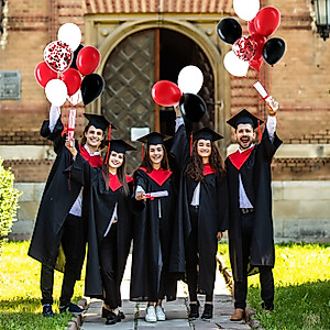 TUPARKA 12 inches Black Red Confetti Balloons Kit 60 Pack Red Black and White Party Balloon for Birthday Graduation Baby Shower Wedding Anniversary Party Supplies