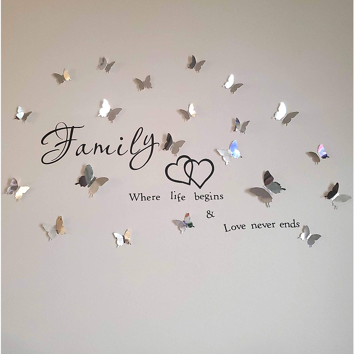 24pcs DIY Mirror 3D Butterfly Removable Mural Stickers Wall Stickers Decal for Home and Room Decoration