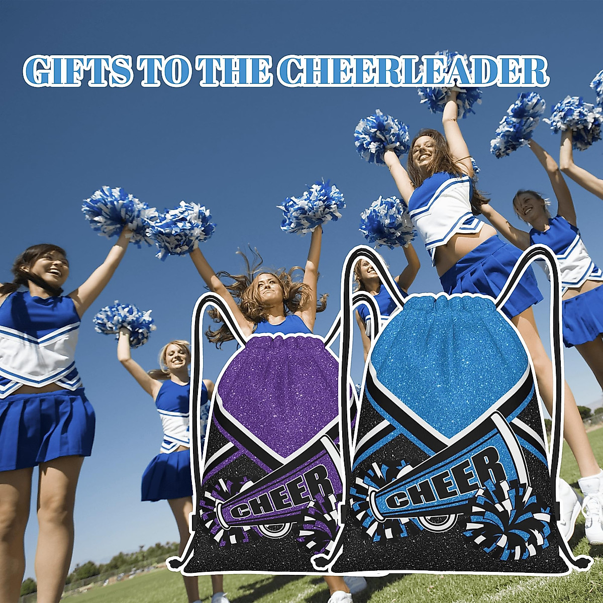 Custom Cheerleading Drawstring Bag Personalized Cheer Bags with Name Cheer Drawstring Bag for Cheerleaders Cheerleader Gift