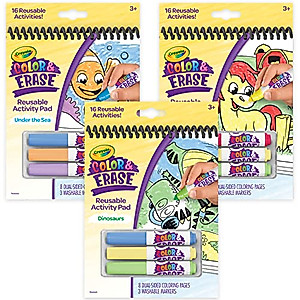Crayola Color & Erase Reusable Activity Pad, Variety Pack, Toddler Coloring, Easter Basket Stuffers, Gift for Kids, 3, 4, 5, 6 [Amazon Exclusive]