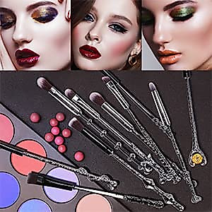 Wand Makeup Brushes Set - ARALOR 10pcs Wand Set Makeup Brushes for Women