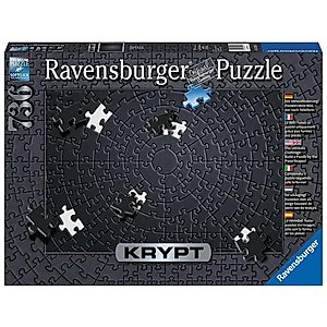 Ravensburger Krypt Black Puzzle - Unique 736-Piece Challenge for Adults | Softclick Technology for Perfect Fit | Engaging Spiral Cut Design | Quality Craftsmanship | Ideal for Relaxation or Gifting