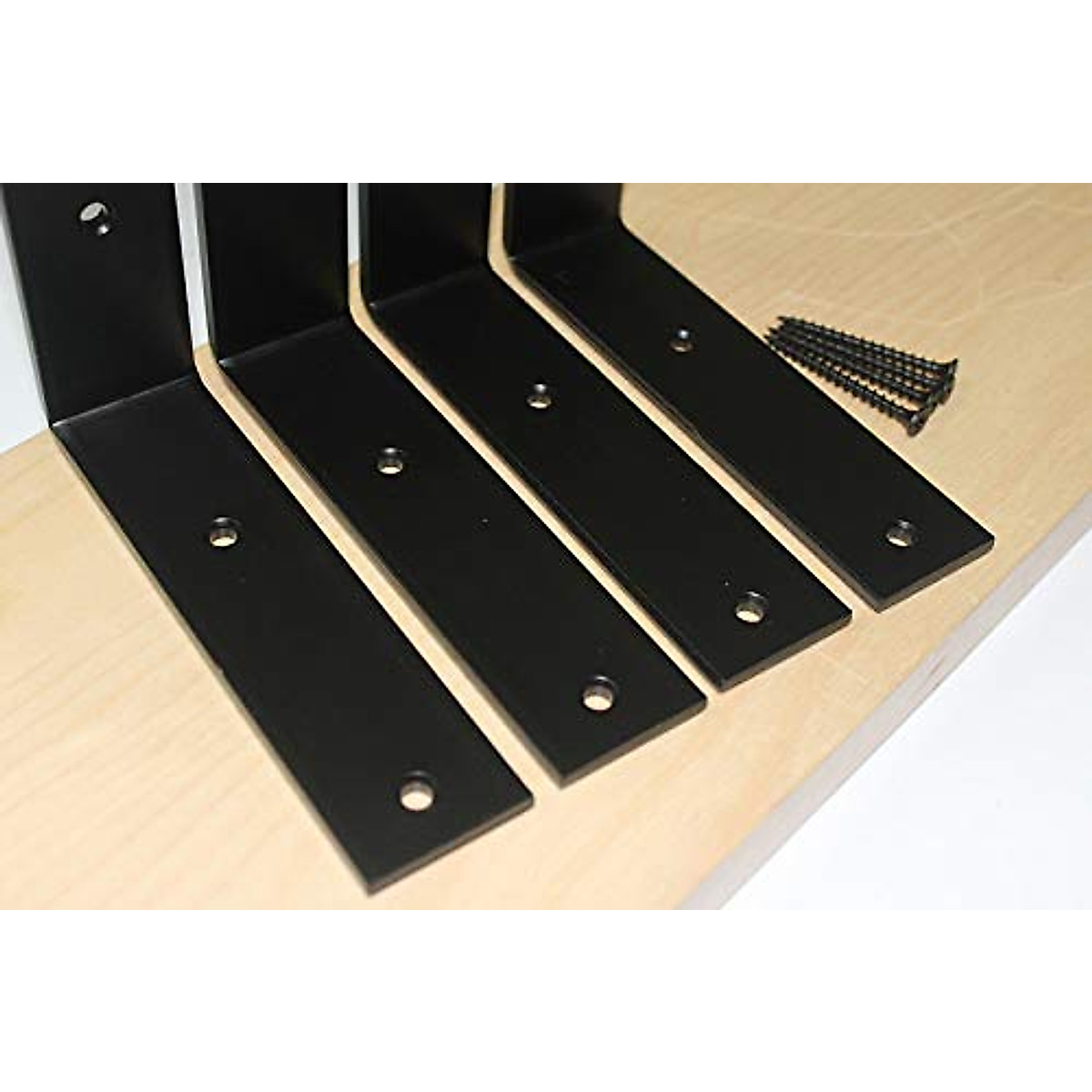 8 PCS L 6" x H 6" x W 1.5", 5mm Thick Heavy Duty Metal Wall Brackets Steel L Bracket for Hanging DIY Storage Or Decorative Shelving - Hang a Bookshelf Or Industrial Shelves - Shelf Supports