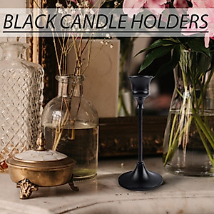 BEZURA Candlestick Holders,Taper Metal Candle Holder for Candlesticks Black Candelabra Candle Holder Easter Vintage Candle Stick Candle Holder for Fireplace Party Dining Home