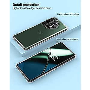 Foluu for OnePlus 11 Case, for OnePlus 11 Phone Case Clear, Scratch Resistant Reinforced Corners TPU Rubber Soft Skin Silicone Protective Case Cover for OnePlus 11 2023 (Crystal Clear)