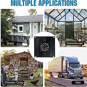 Amikadom #11HHa1 Solar Panel Fans 5W Solar Panel Powered Fan Waterproof Outdoor Solar Exhaust Ventilation Fan for Greenhouse Hicken Co