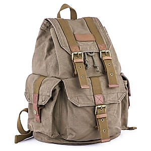 Gootium 21101AMG-S Specially High Density Thick Canvas Backpack Rucksack, Army Green Size Small