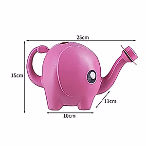 Pot Watering Bottle Indoor Outdoor Children Elephant 1L Plastic Watering Can Garden Lawn Gardening Tools Cute Cartoon Water Bottle (Color : Rose Red)