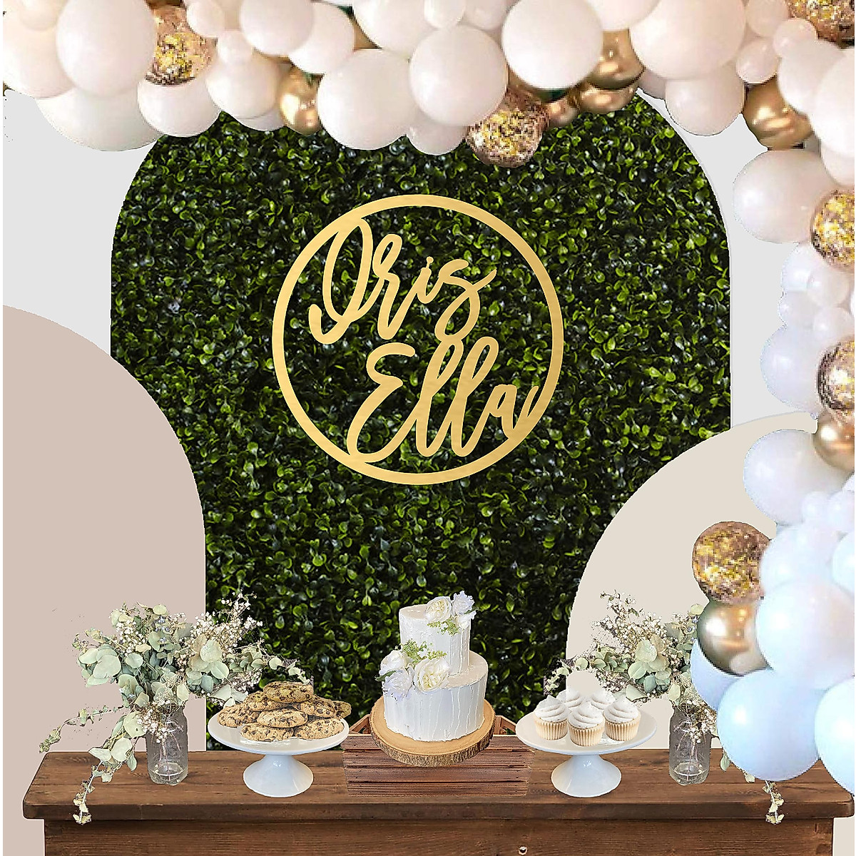 Personalized Wooden Circle Crib Sign – Customize First and Last Name - 3 Sizes: 12, 18, 24 inches wide -Nursery Name Sign, Baby Shower Decor, Birthday Party - Made by Lavender Dots Design