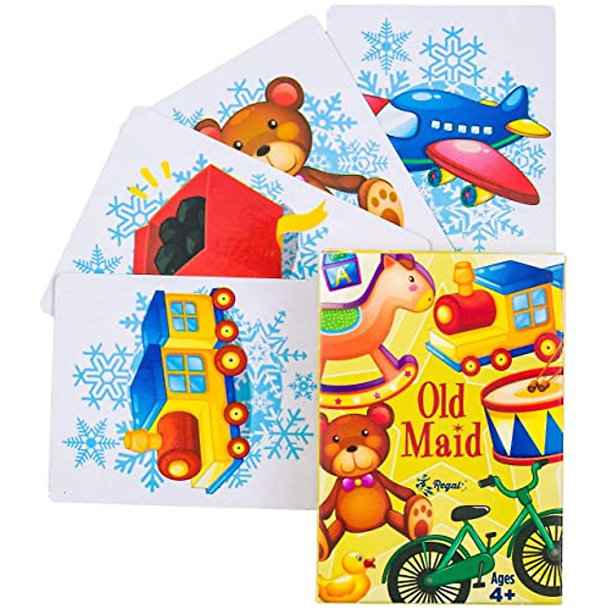 Regal Games - Kids Holiday Card Games - Includes Old Maid, Go Fish, Slapjack, Crazy 8's, Snowball Fight, and Holiday Monster Memory Match - for Family Game Nights, Parties - Set of 6 Games