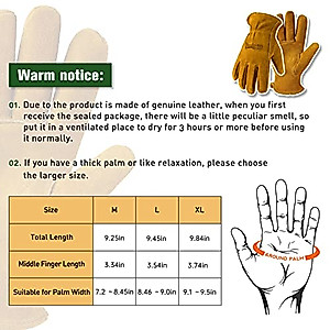 Work Gloves Leather Gardening Gloves: Men Garden Gloves with Mesh Lining Soft Thorn proof Heavy Duty for Ranch Lawn Farm Yard Trimming Pruning Roses Home Improvement Working Glove Mens Gift X Large