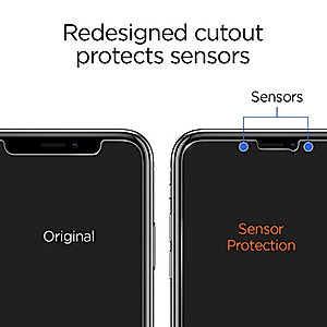 Spigen Tempered Glass Screen Protector [GlasTR EZ FIT] Designed for iPhone XS/iPhone X - Sensor Protection / 2 Pack