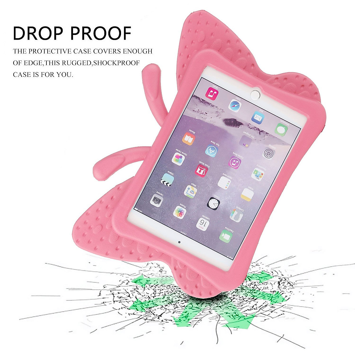 Xboun Butterfly Series EVA Shock Proof Protective Case for iPad Mini (Pink)