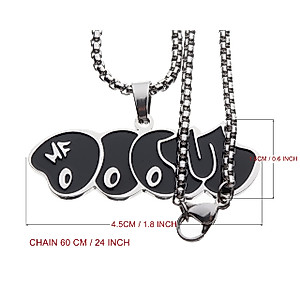SYWHPS Dm Hip Hop Pendant Chain Necklace (Black dm)