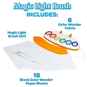 Crayola Color Wonder Magic Light Brush, Mess Free Painting, Gift for Kids, 3, 4, 5, 6