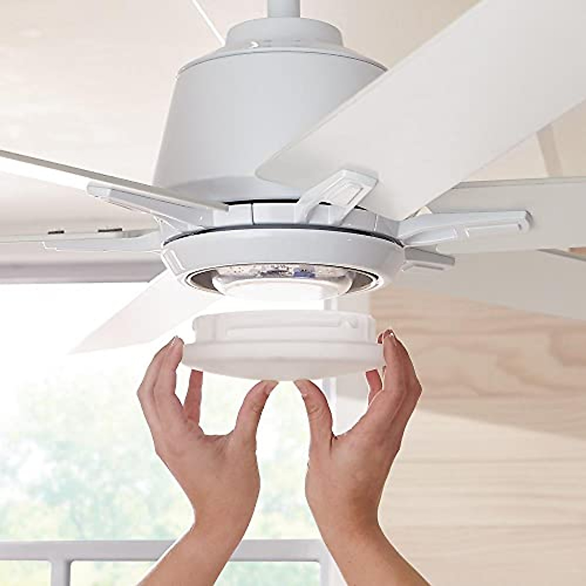 Home Decorators Collection YG493A-WH Kensgrove 54 in. Integrated LED Indoor White Ceiling Fan with Light Kit and Remote Control