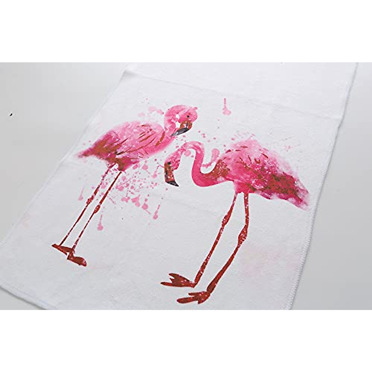 Gbrand Pink Flamingo Face Towel Microfiber Print Soft Guest Home Decoration Flamingo Hand Towels Multipurpose for Bathroom, Hotel, Gym, Swimming and Spa (13.7 X 29.5 inch)