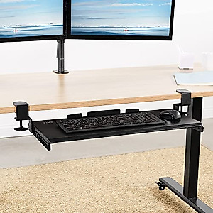 VIVO Large Keyboard Tray Under Desk Pull Out with Extra Sturdy C Clamp Mount System, 27 (33 Including Clamps) x 11 inch Slide-Out Platform Computer Drawer for Typing, Black, MOUNT-KB05E