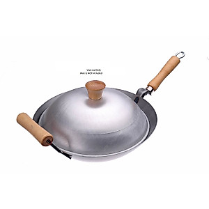 Aluminum Dome Wok Lid/Wok Cover, 13-Inches, (For 14" Wok), 18 Gauge, USA Made