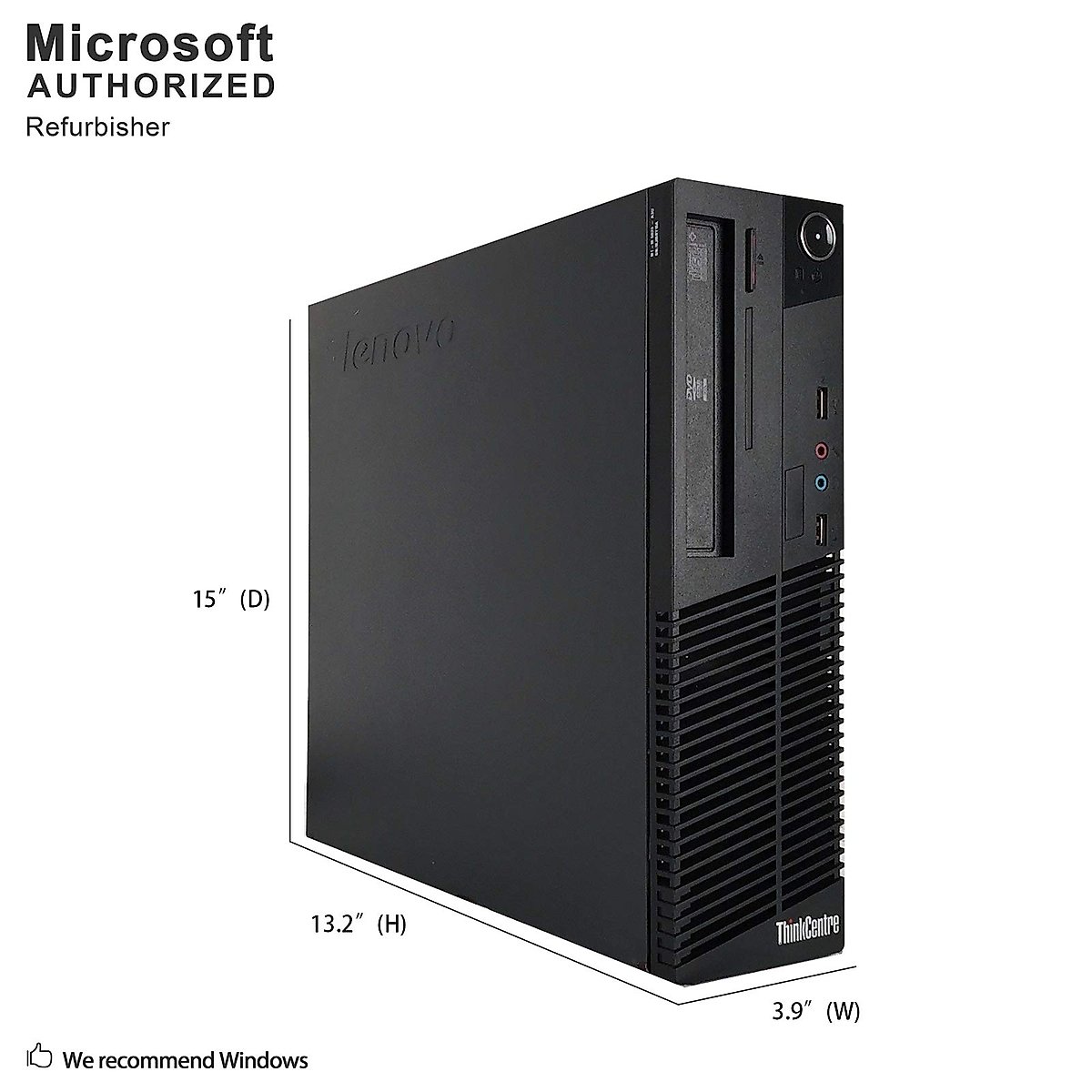 Lenovo ThinkCentre Small Form Desktop PC Computer Package, AMD Athlon 2.8GHz, 4G DDR3, 320G, DVD, VGA, DVI, 19 Inch LCD Monitor(Brands May Vary), Keyboard, Mouse, Windows 10 Pro 64 Bit (Renewed)