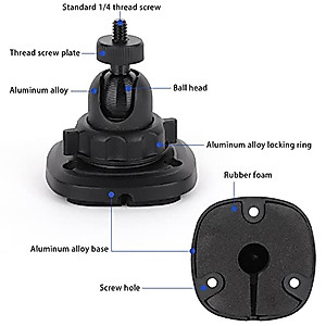 Mippko 2 Pack Speaker Wall Mount Holder for 1/4"-20 Threaded Screw Hole，360°Rotation Adjustment Aluminum Alloy Bracket, Black