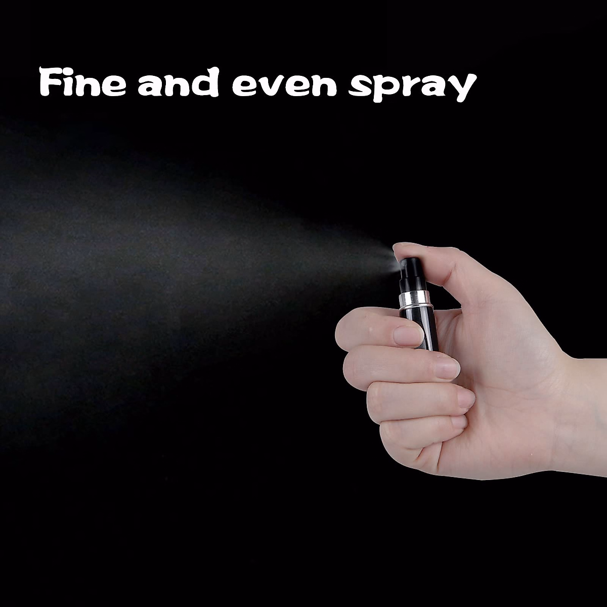 Fivexing 4Pcs Refillable Perfume Atomizer Bottles，Portable Mini Separate Perfume Bottle，Travel and Outings Spray Boxes Dispensers 5ml/0.2oz(Black)