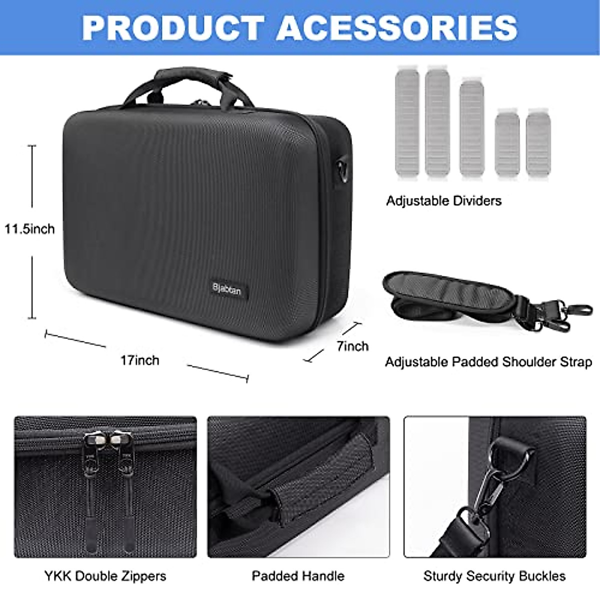 Carrying Case for PS5, Hard Shell Travel Protective PS5 Storage Bag Compatible with Playstation 5 and PS5 Digital Edition,Pro Controller,Headset,PS5 Host Base,Game Cards and Gaming Accessories