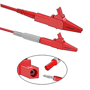 Goupchn 10PCS Heavy Duty Alligator Clips Full Insulated Safe Crocodile Clips with 4mm Banana Jack Socket for Automotive Car Battery Electrical Testing Red+Black