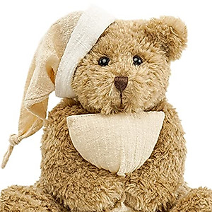 Nleio Teddy Bear Stuffed Animals, 11.7" Stuffed Bear Plush, Cute Stuffed Animal with Hat & Pillow, Small Teddy Bear for Kids Baby Girlfriend, Gifts for Valentine's Day/Birthday/Christmas
