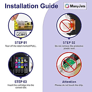 ManyJets LC3013 Compatible Ink Cartridge Replacement for Brother LC3013 LC3011 Work with Brother MFC-J497DW MFC-J895DW MFC-J690DW MFC-J491DW Printer (4 Black, 2 Cyan, 2 Magenta, 2 Yellow, 10-Pack)