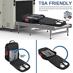 Extra Large Laptop Backpack, Travel Backpack 50L, Waterproof Computer Backpack with USB Port, TSA Approved Business Bag for Men Women Teacher, Heavy Duty Backpack Fits 17.3 Inch Laptop & Notebook, Red