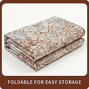 ILANGO Non Slip Area Rugs 5'x7' for Living Room Distressed Traditional Kitchen Rugs Washable, Carpet Runner Floor Mat for Indoor Entryway Bedroom Laundry Room, Low Pile & Easy to Clean