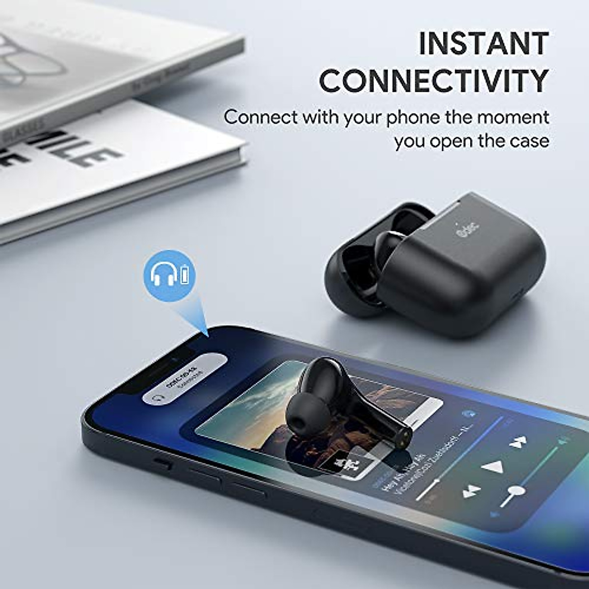 ＷＭＷＹＭＸ Wireless Earbuds, Active Noise Cancelling Headphones in-Ear Bluetooth Headsets with 4 Mics 30hrs Playtime Fast Charging Premium Sound for Sports IPX8 Waterproof Gaming/Sleeping Earphones