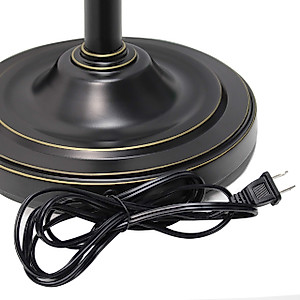 Elegant Designs LF2002-RBW 3 Light Scalloped Glass Floor Lamp, Restoration Bronze/White