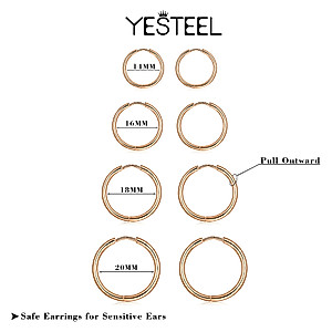 Rose Gold Earrings, Small Hoop Earrings for Women Multipack, Cartilage Earring Huggie Earring 6MM 8MM 10MM 12MM Jewelry