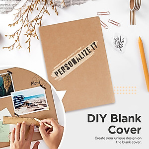 Kraft Cover Blank 100g Full Wood Paper Sketch Book - 112 Sheets / 224 Pages - 140 Millimeters by 210 Millimeters - 350gsm Kraft Paper Cover