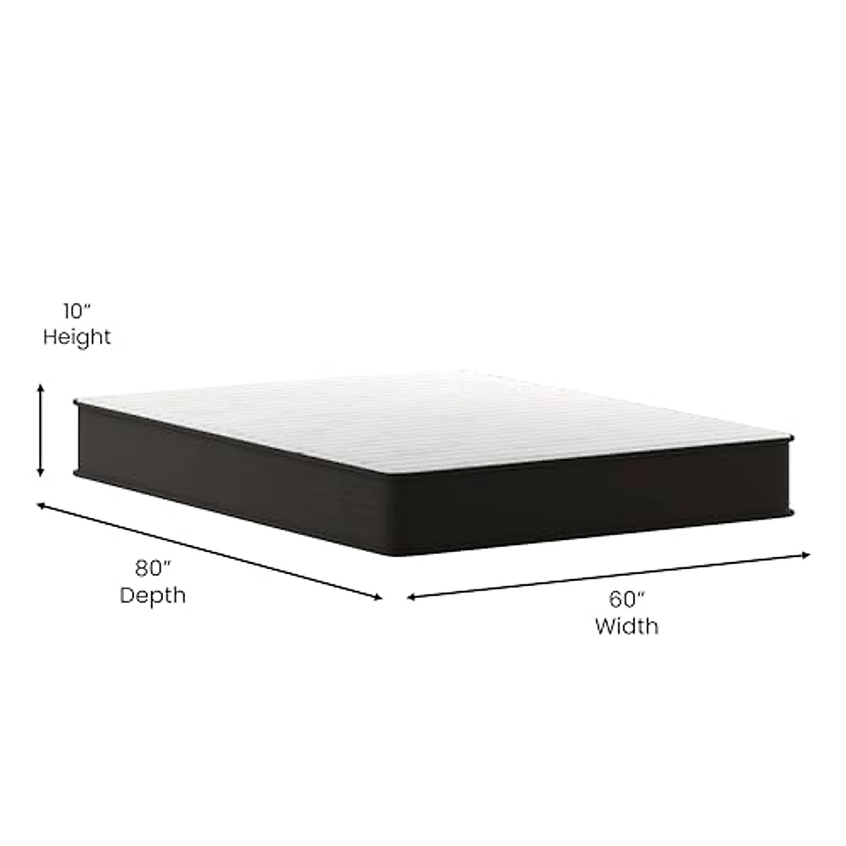 Flash Furniture Dream 10" Hybrid Spring and Foam Mattress in a Box, High Density Foam and Spring Hybrid Mattress for Pressure Relief, Queen