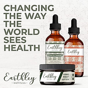 Earthley Wellness, Teeth Tamer, Natural Teething Relief, Soothes Drooling and Irritability due to Teething or Toothaches, Pure, Organic Ingredients, Improved Label, New Larger Size (1.69 oz)
