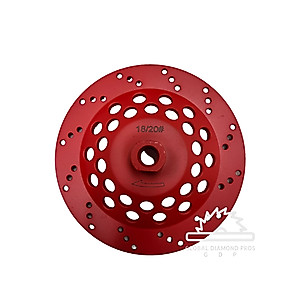 7” Diamond Grinding Cup Wheel for Concrete, Masonry, Epoxy & Paint Removal 5/8-11” Arbor Threaded Grit #18-20