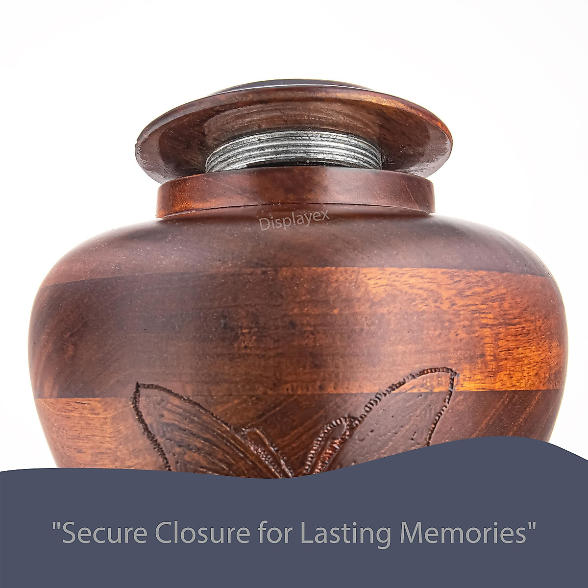 Hand Engraved Butterfly Funeral Cremation Urns for Human Ashes Adult Male Female - Pet Urns for Dogs Cat Ashes, Wooden Urns for Human Ashes, Urn Box for Ashes Keepsake