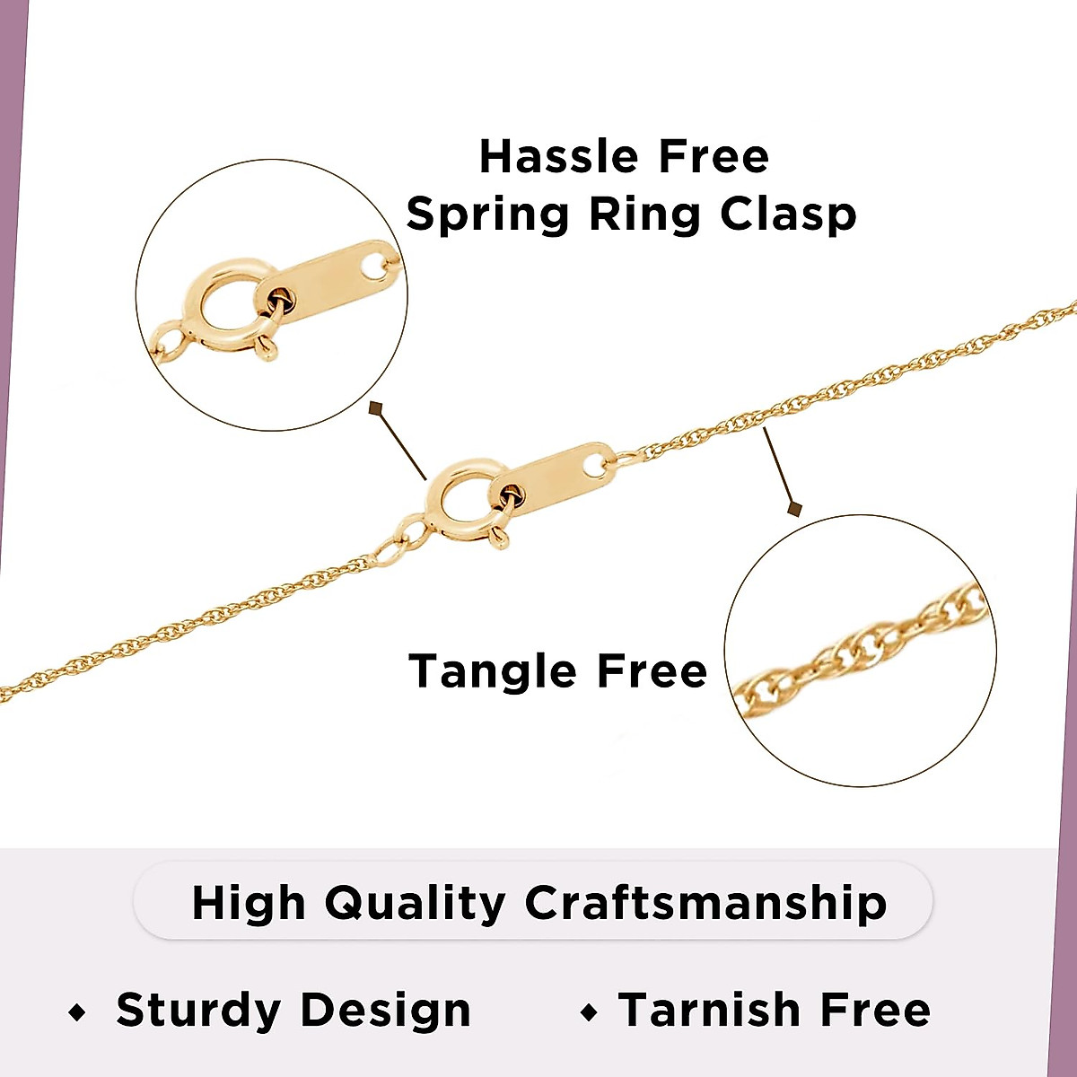 Jewelili 10K Yellow Gold 6.5mm Cubic Zirconia Solitaire Pendant Necklace, 18" Rope Chain