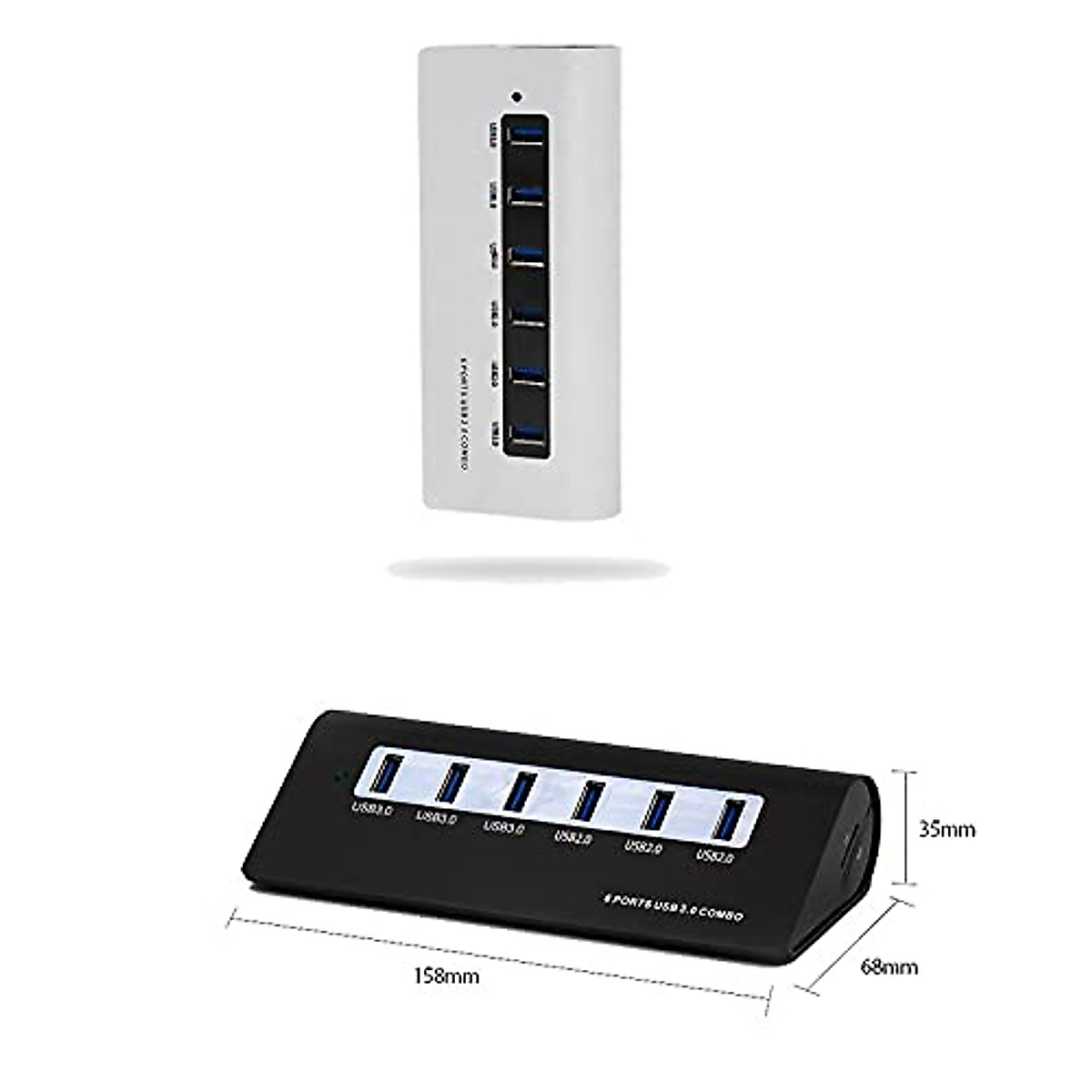 SBSNH 6 Port USB3.0 HUB One Point Six USB2.0/3.0 Docking Station Card Computer Notebook U Disk Multi-Port Splitter (Color : Gold)