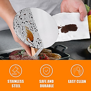 bodkar Smash Burger Press Stainless Steel 6 Inch Round Burger Smasher with Wood Handle, Grill Press Meat Flattener Tool for Flat Top Griddle Grill Cooking