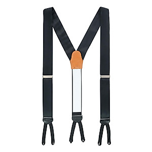 Trafalgar Big and Tall Sutton Solid Silk Formal End Braces