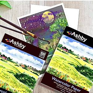 100 Sheets of Practice Watercolor Paper (9" x 12") - 190 GSM, Acid-Free and Cold Pressed.. Perfect for Painting, Sketching or Drawing. Wet, Dry and Mixed Media. Bulk Pack