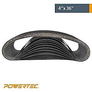 POWERTEC 456603 4” x 36” Sanding Belts, Silicon Carbide Abrasive 600 Grit Sandpaper – 3 Pack